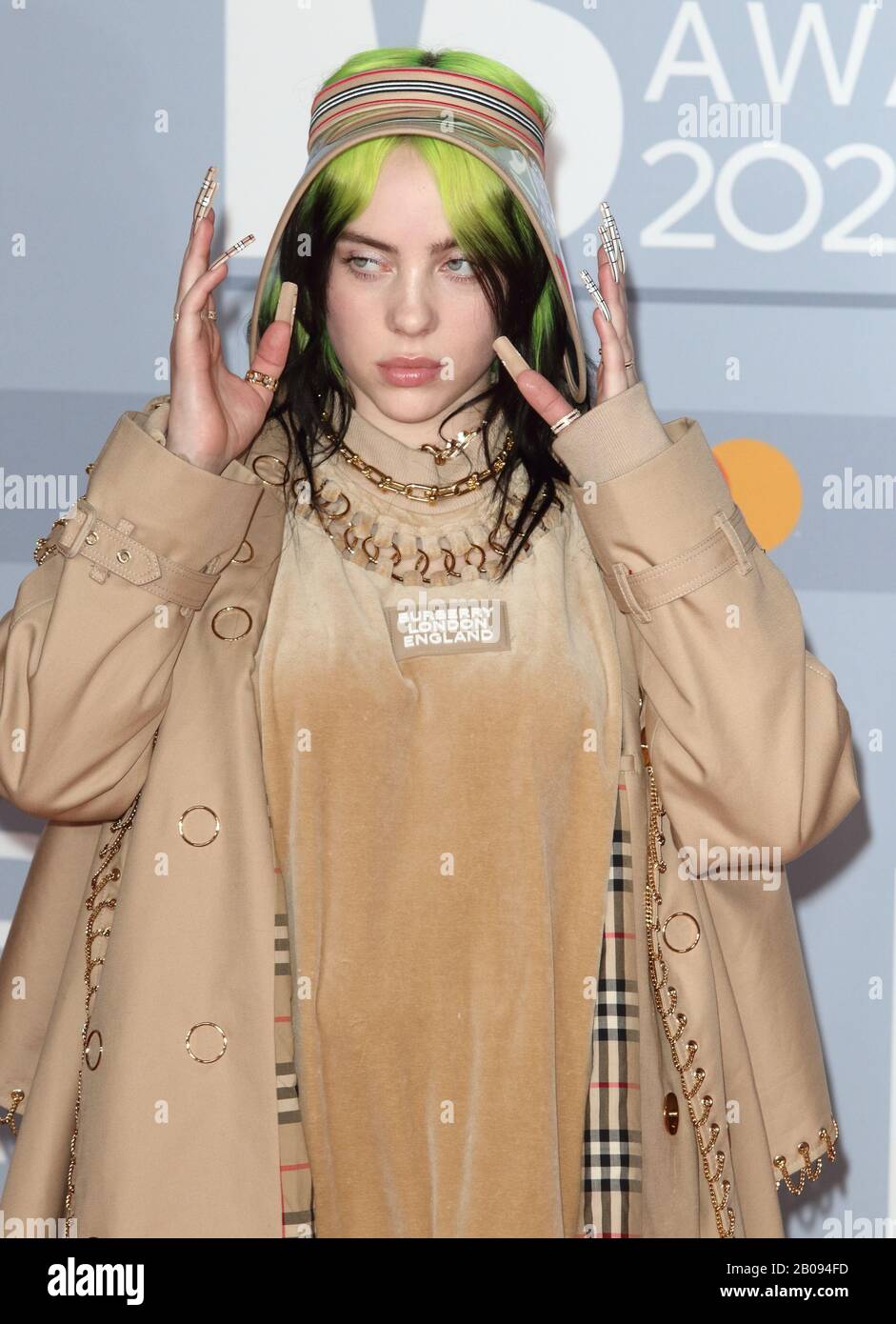 Billie Eilish attends the 40th Brit Awards Red Carpet arrivals at The ...