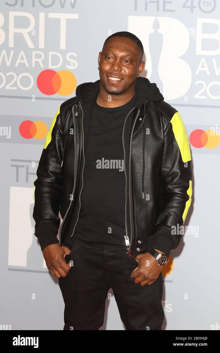 Dizzee Rascal attends the 40th Brit Awards Red Carpet arrivals at The ...