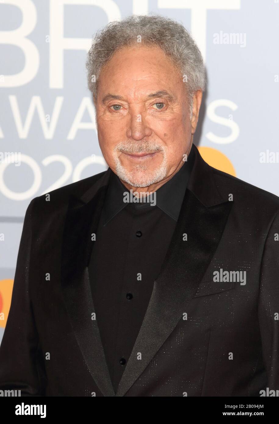 Sir Tom Jones attends the 40th Brit Awards Red Carpet arrivals at The ...