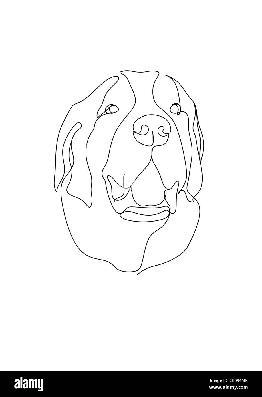 Dog vector set line drawings. One line illustration. Black and white ...