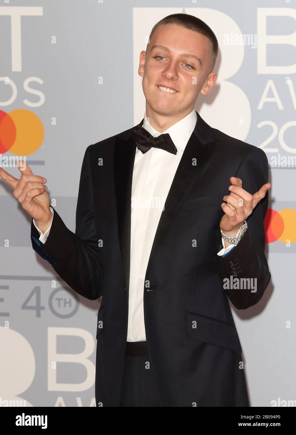 Aitch attends the 40th Brit Awards Red Carpet arrivals at The O2 Arena ...