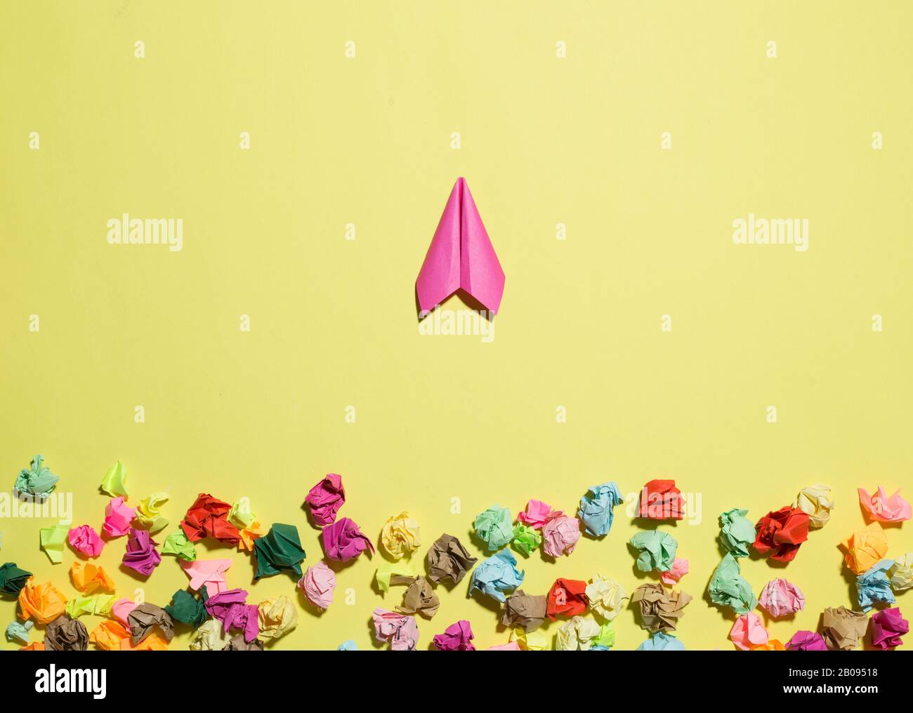 Leadership concept. Creative idea of doing business. A paper plane ...
