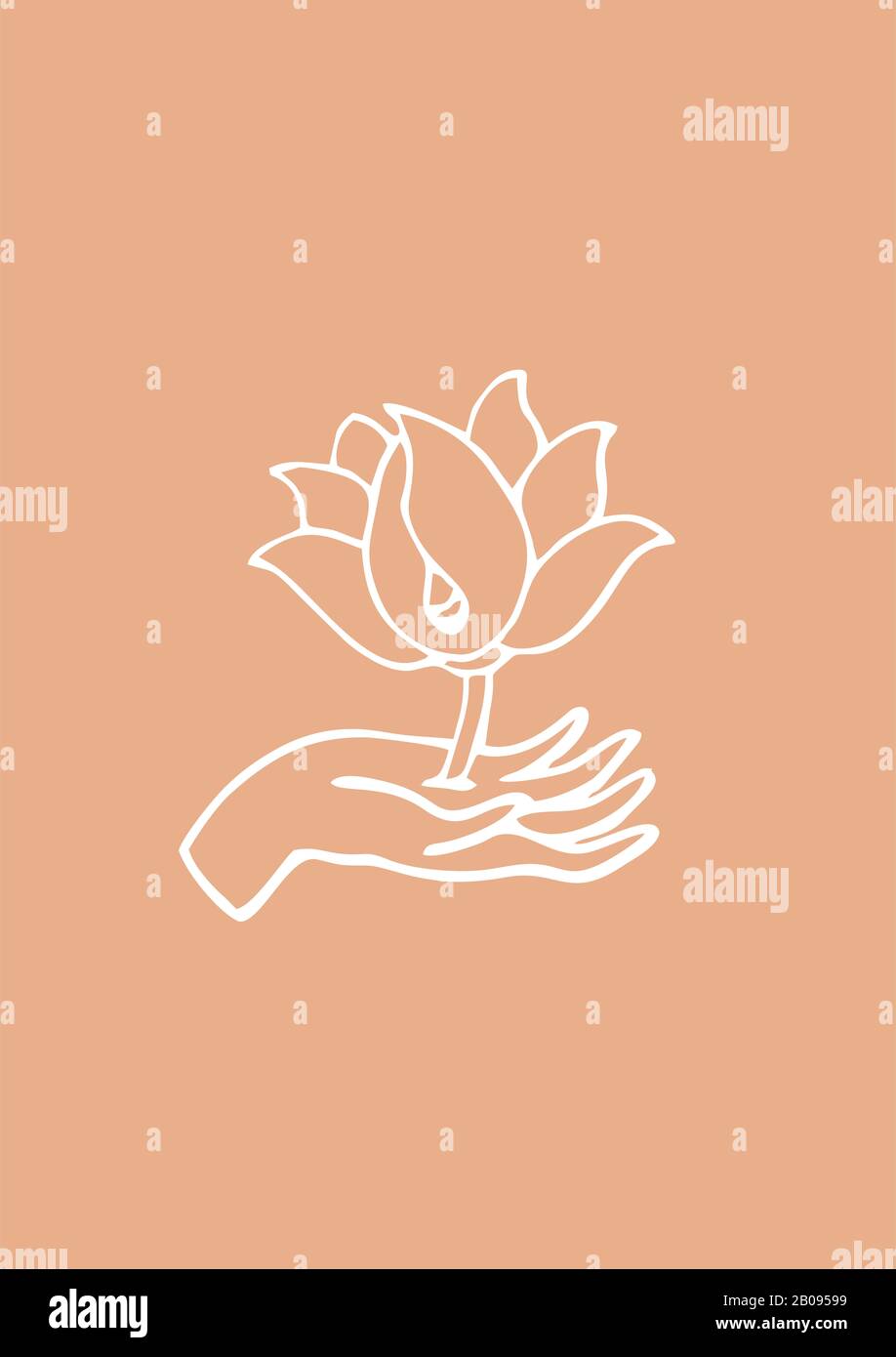 Woman nature line drawing. Girl with leaves vector. Save Nature. Earth ...