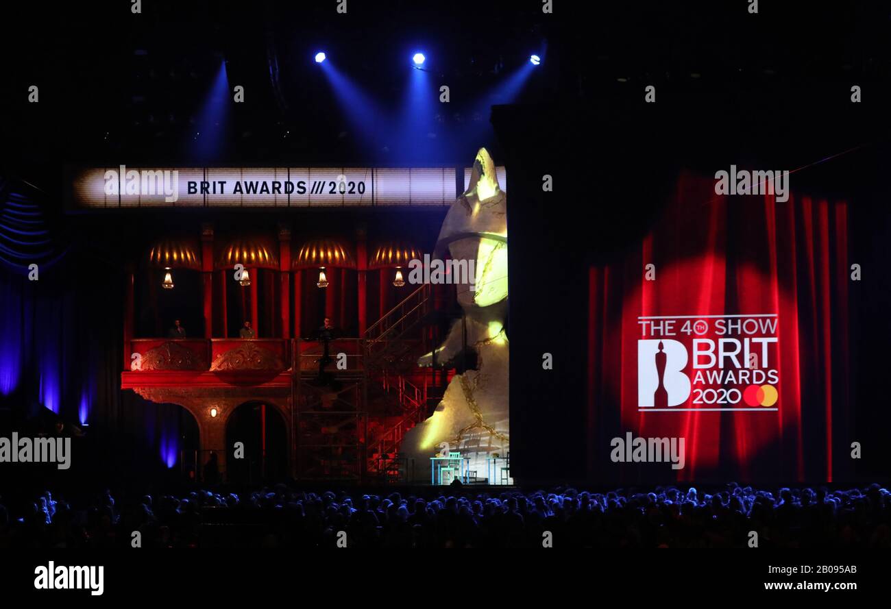 The Brit Awards 2020 at the O2 Arena, London Stock Photo - Alamy