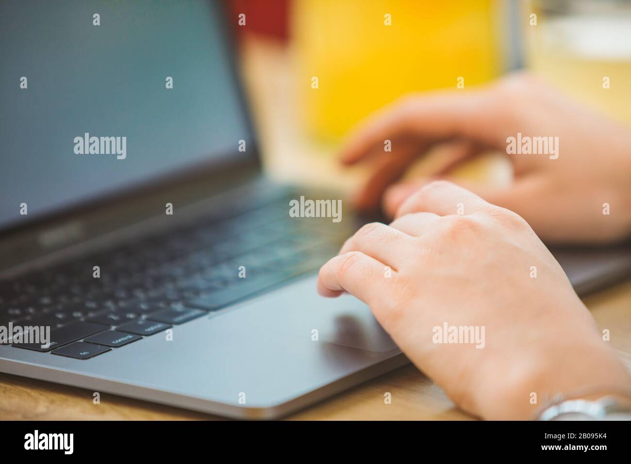 Female hands typing using touchpad hi-res stock photography and images ...
