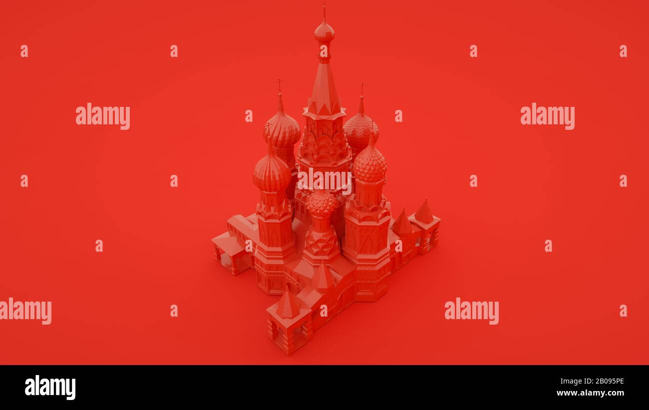 Moscow symbol - Saint Basil's Cathedral, Russia. 3d illustration Stock ...