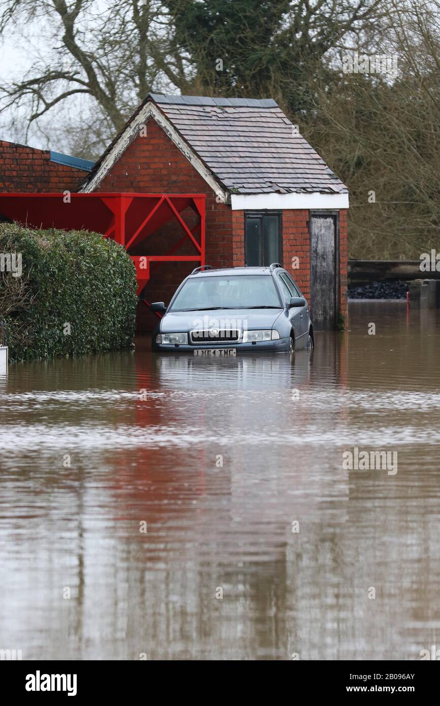 Flooding at Maisemore in rural Gloucestershire after Storm Dennis ...