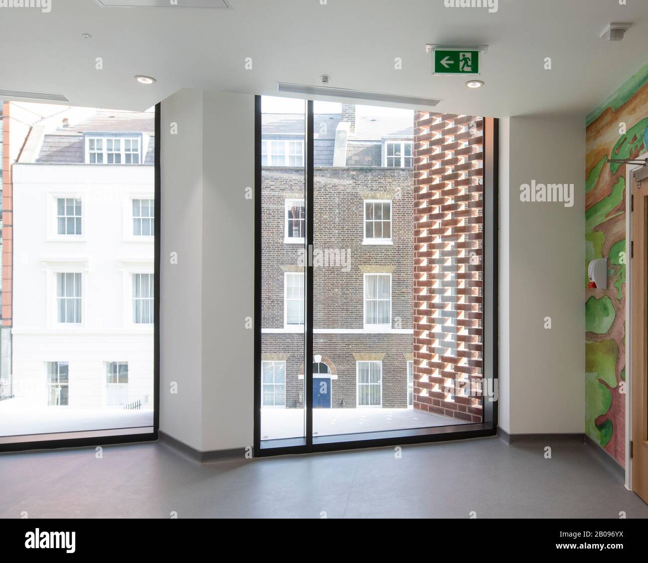 Interior view looking out windows. UCLH Eye Hospital, London, United ...