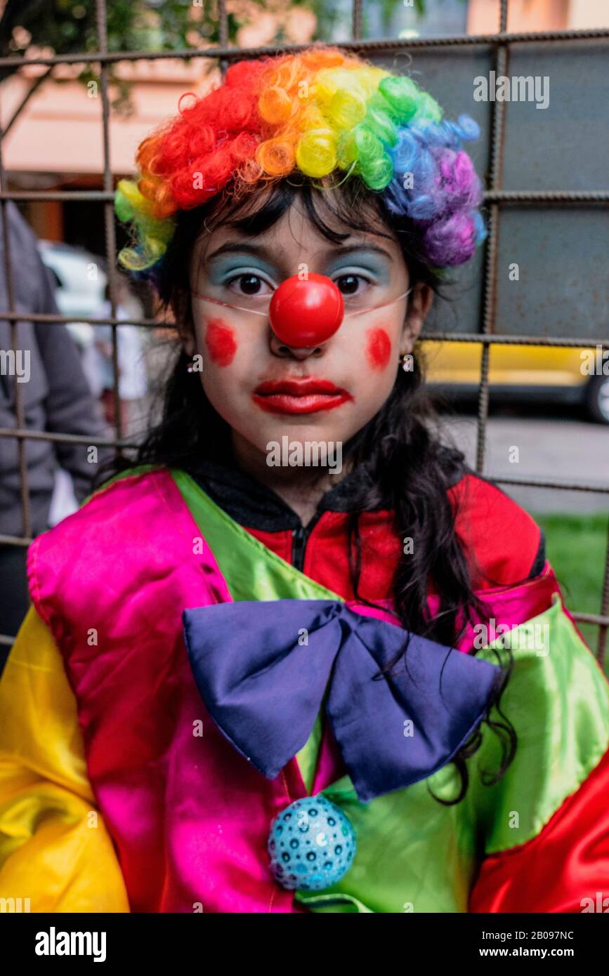 Child is dressed as a clown for a festival Stock Photo - Alamy