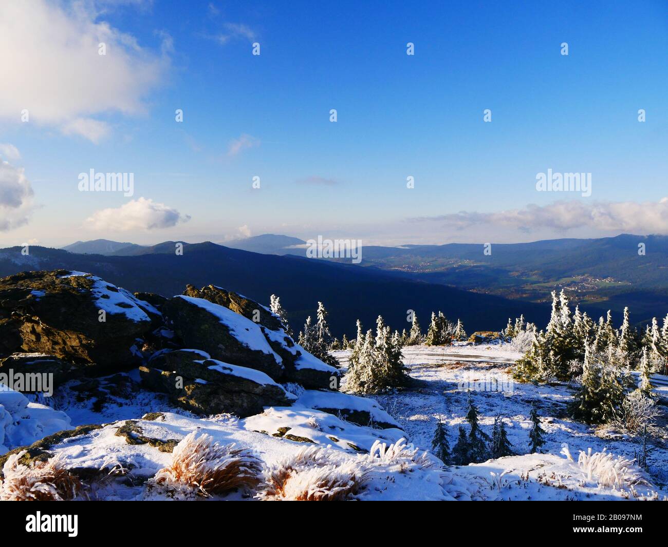 Großer Arber, Germany: Panorama from the largest mountain in the ...