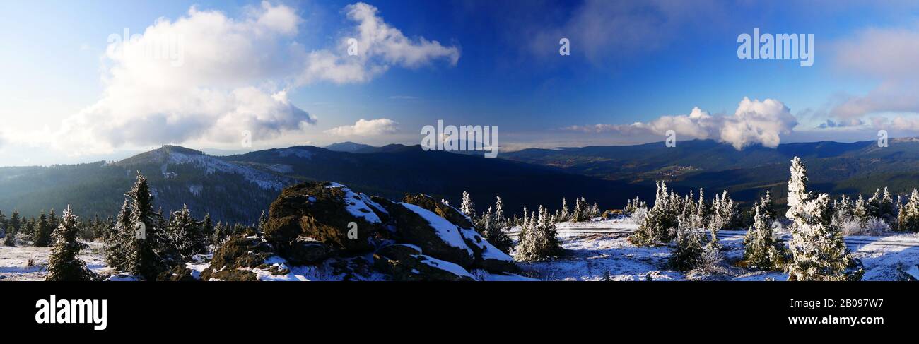 Großer Arber, Germany: Panorama from the largest mountain in the ...