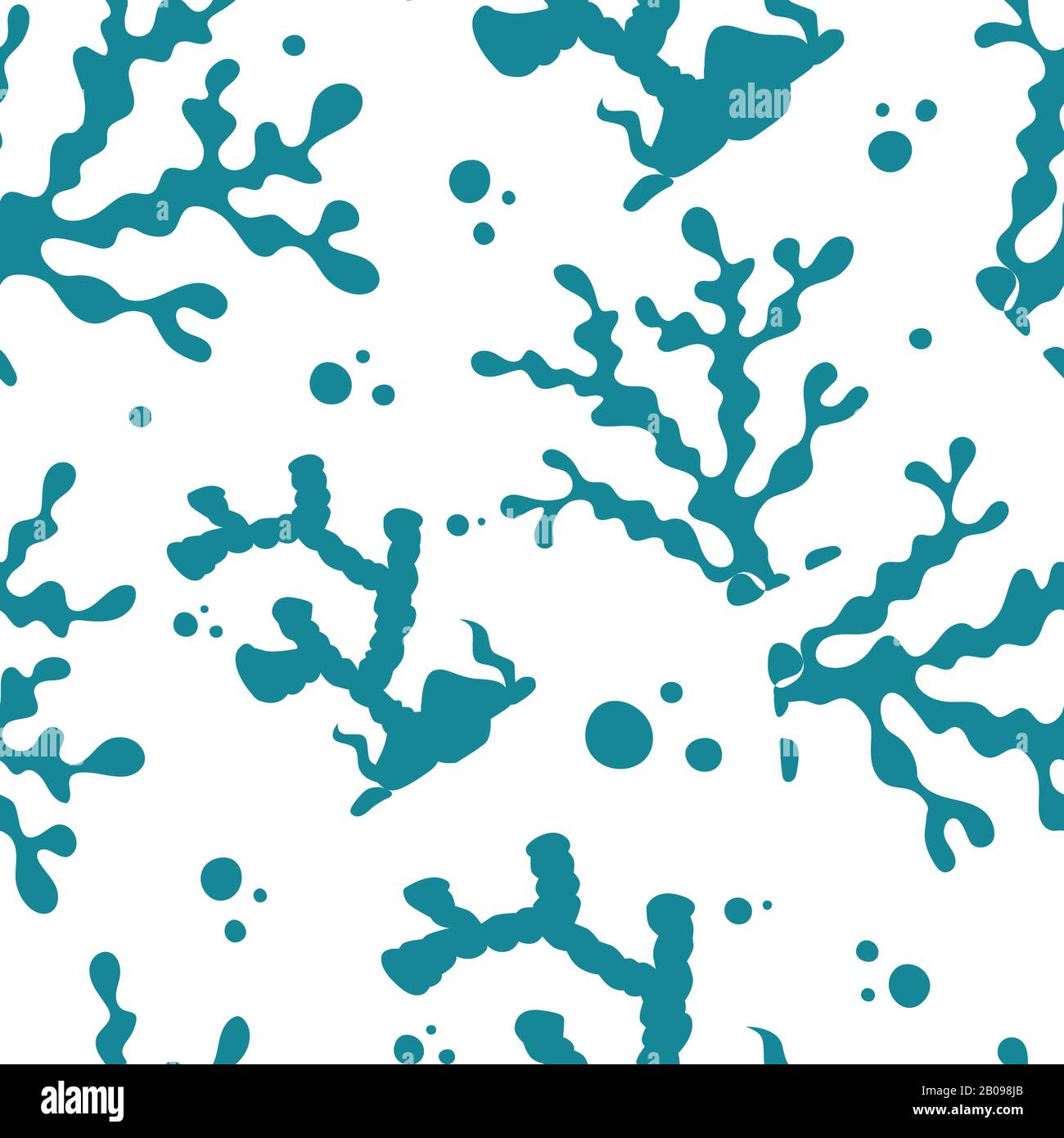 Marine life, coral vector seamless pattern. Background with coral sea ...