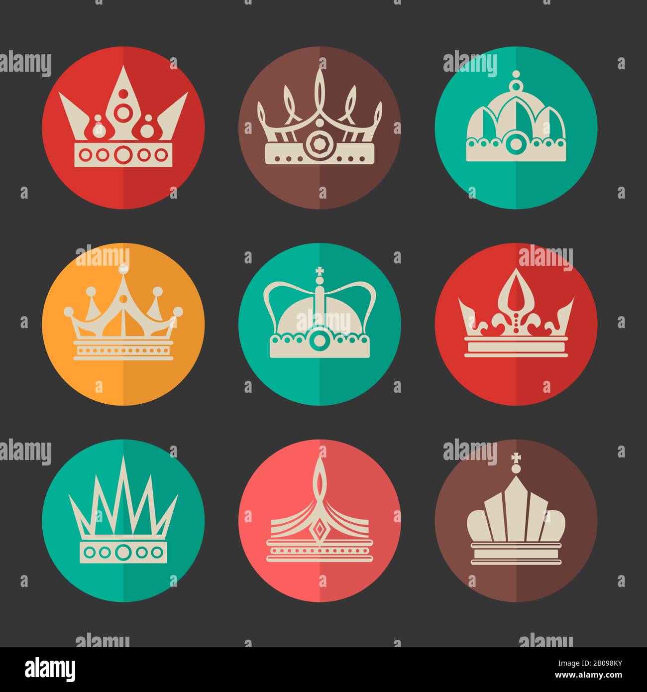 Vector royal crowns icons set. Collection of crown design illustration ...