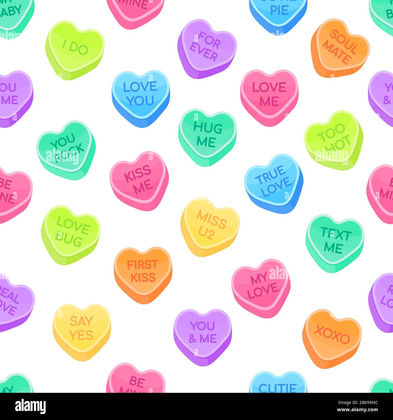 Sweethearts candy set flat style design vector illustration isolated on ...