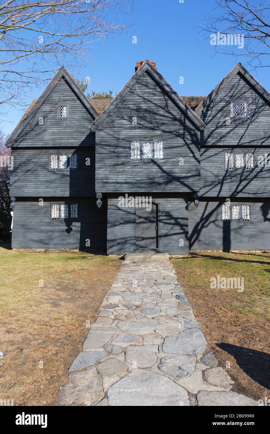 Salem Witch House in Salem, Massachusetts. While known as the Salem ...