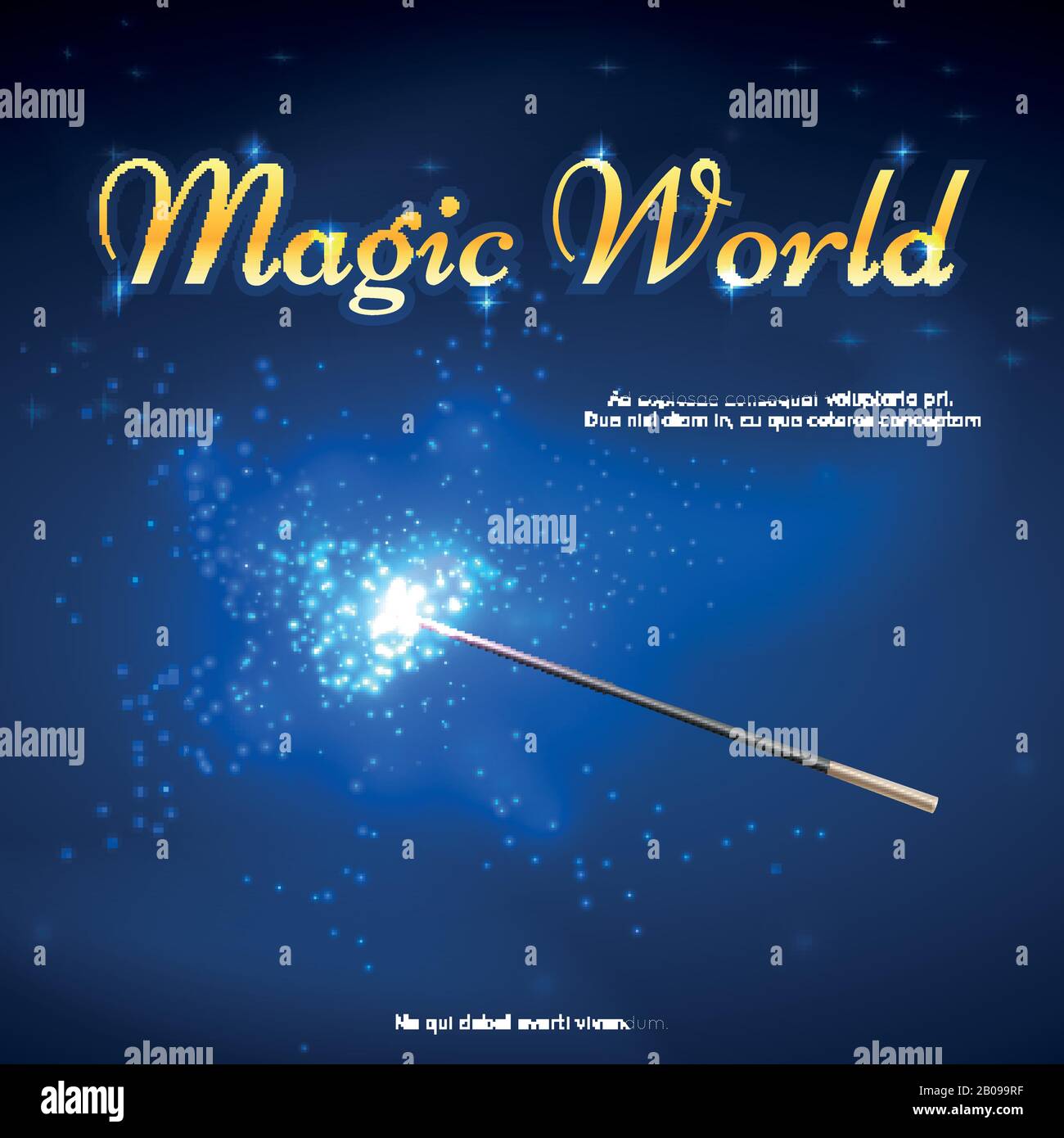 Magic wand mystery vector background. Magic world banner, performance ...