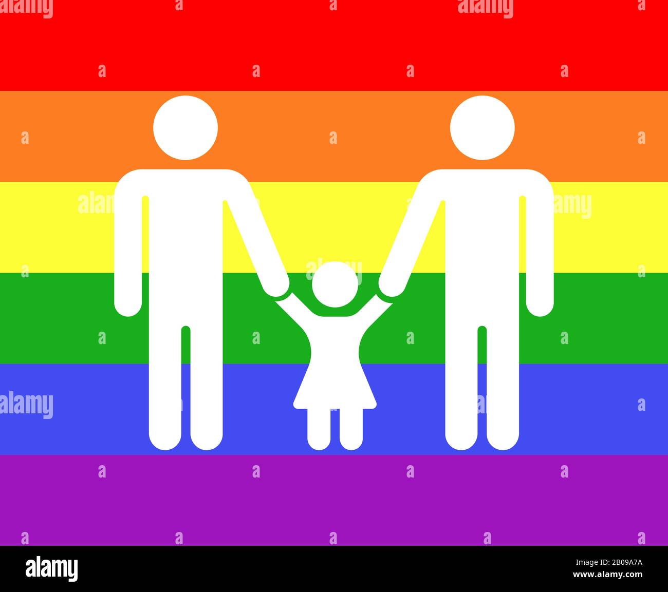 Gay family icon rainbow background. Homosexual love family, vector ...