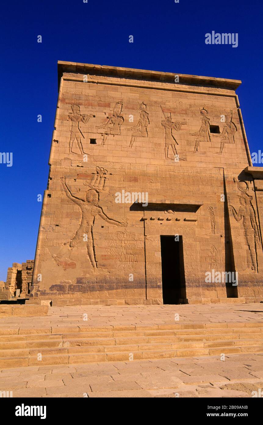 EGYPT, ASWAN, NILE RIVER, AGILKIA ISLAND, PHILAE, TEMPLE OF ISIS, FIRST ...