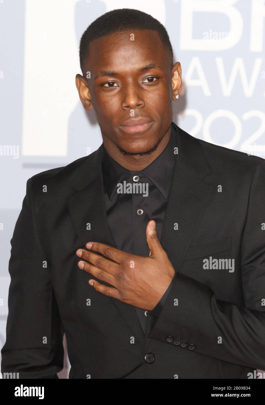 Micheal Ward attends the 40th Brit Awards Red Carpet arrivals at The O2 ...