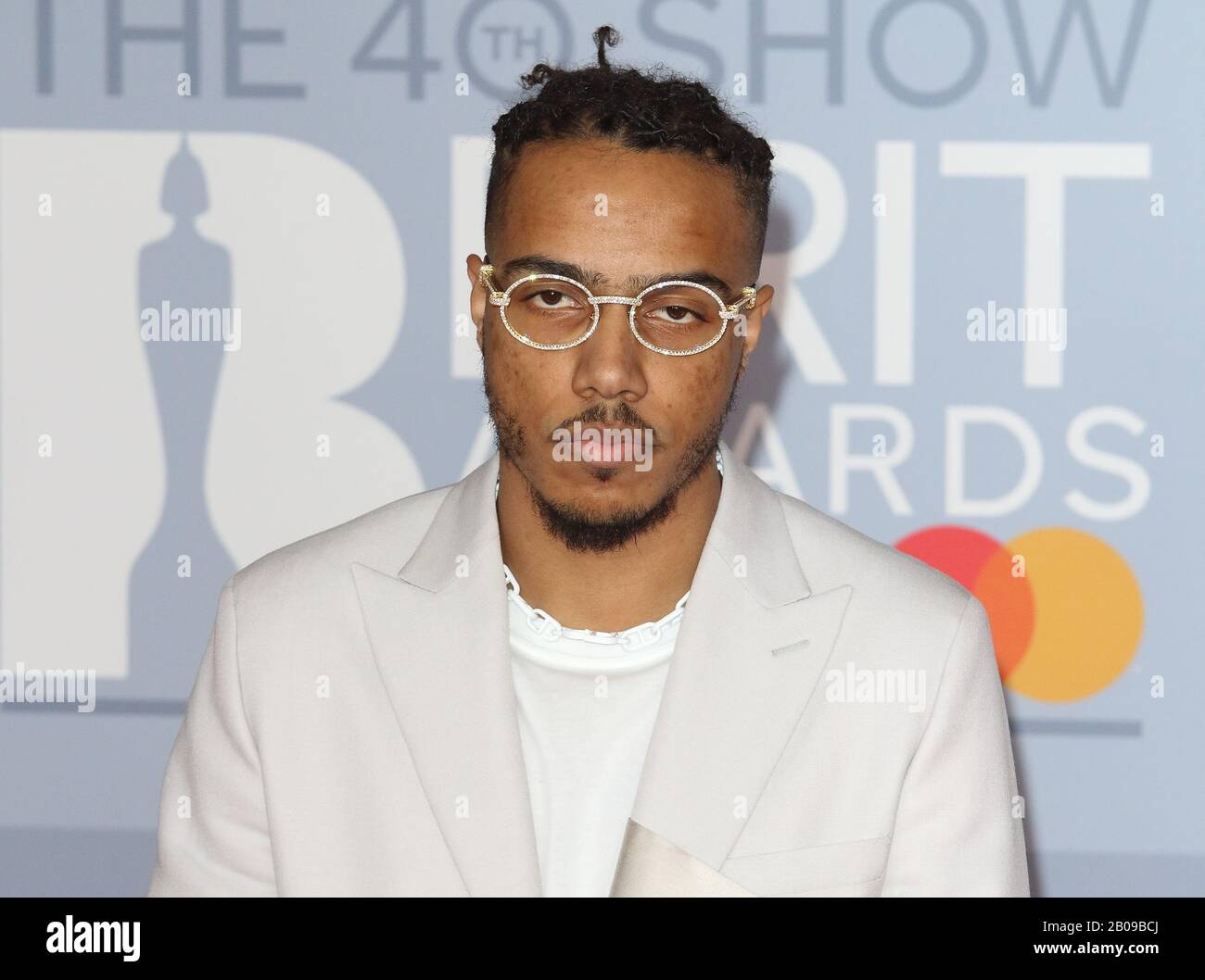 AJ Tracey attends the 40th Brit Awards Red Carpet arrivals at The O2 ...