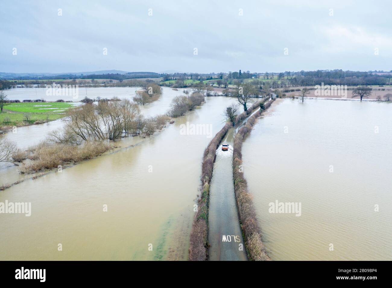 Flood road in flooded fields hi-res stock photography and images - Alamy