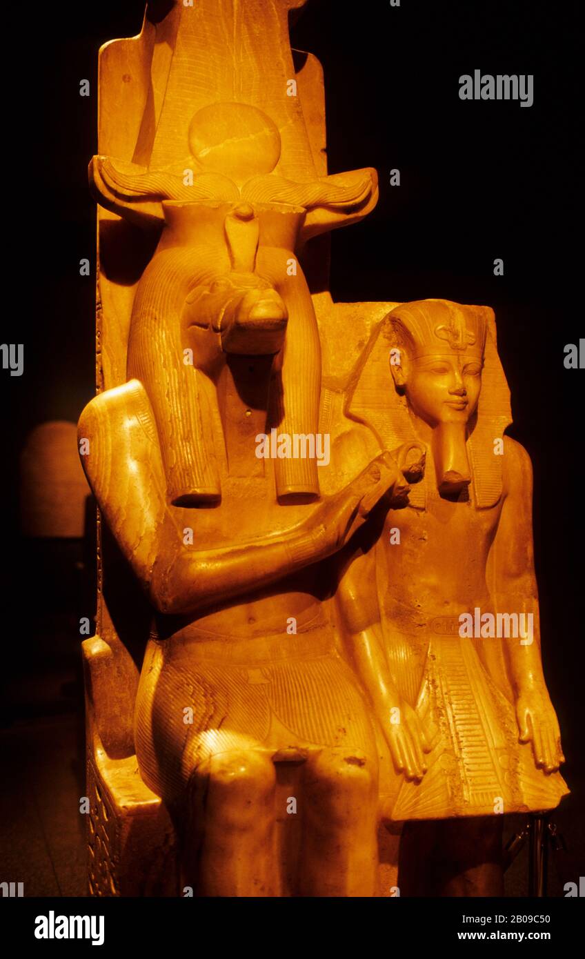 EGYPT, NILE RIVER, LUXOR, MUSEUM, SOBEK AND AMENHOTEP III Stock Photo ...