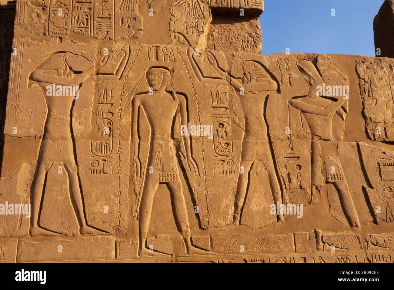EGYPT, NILE RIVER, LUXOR, TEMPLE OF KARNAK, RELIEF CARVING Stock Photo ...