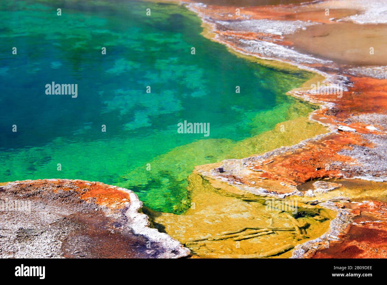 Rainbow colors in grand Prismatic Spring close-up, yellowstone national ...