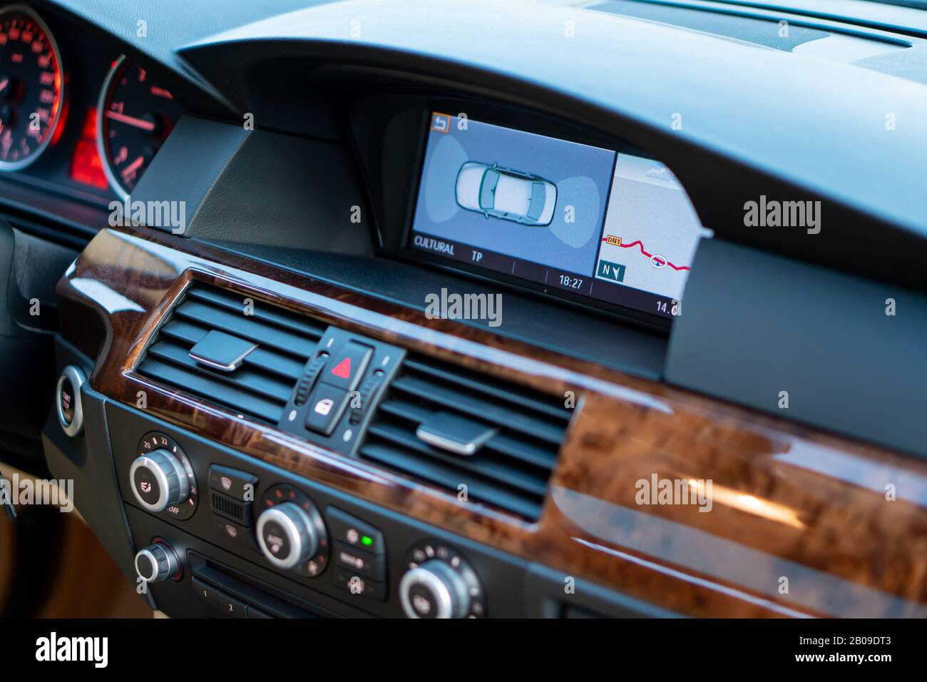 Cluj-Napoca,Cluj/Romania-09.14.2019-Large navigation display mounted on ...