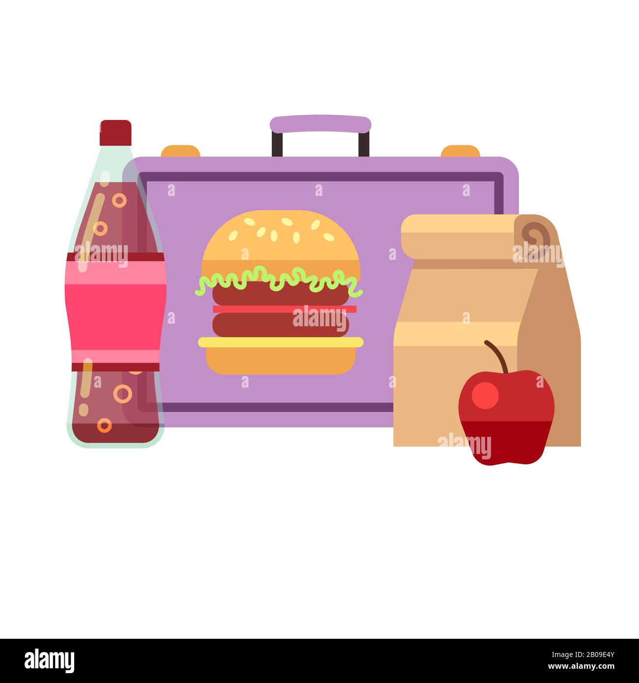 Healthy school lunch, student breakfast, school lunch box vector stock ...