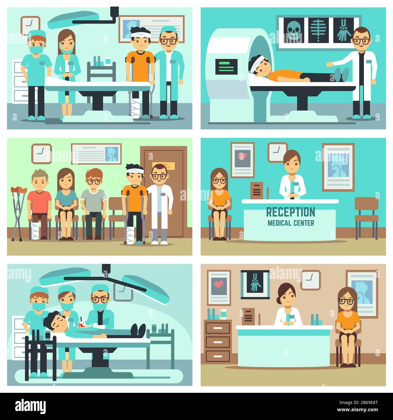 People waiting in hospital Stock Vector Images - Alamy