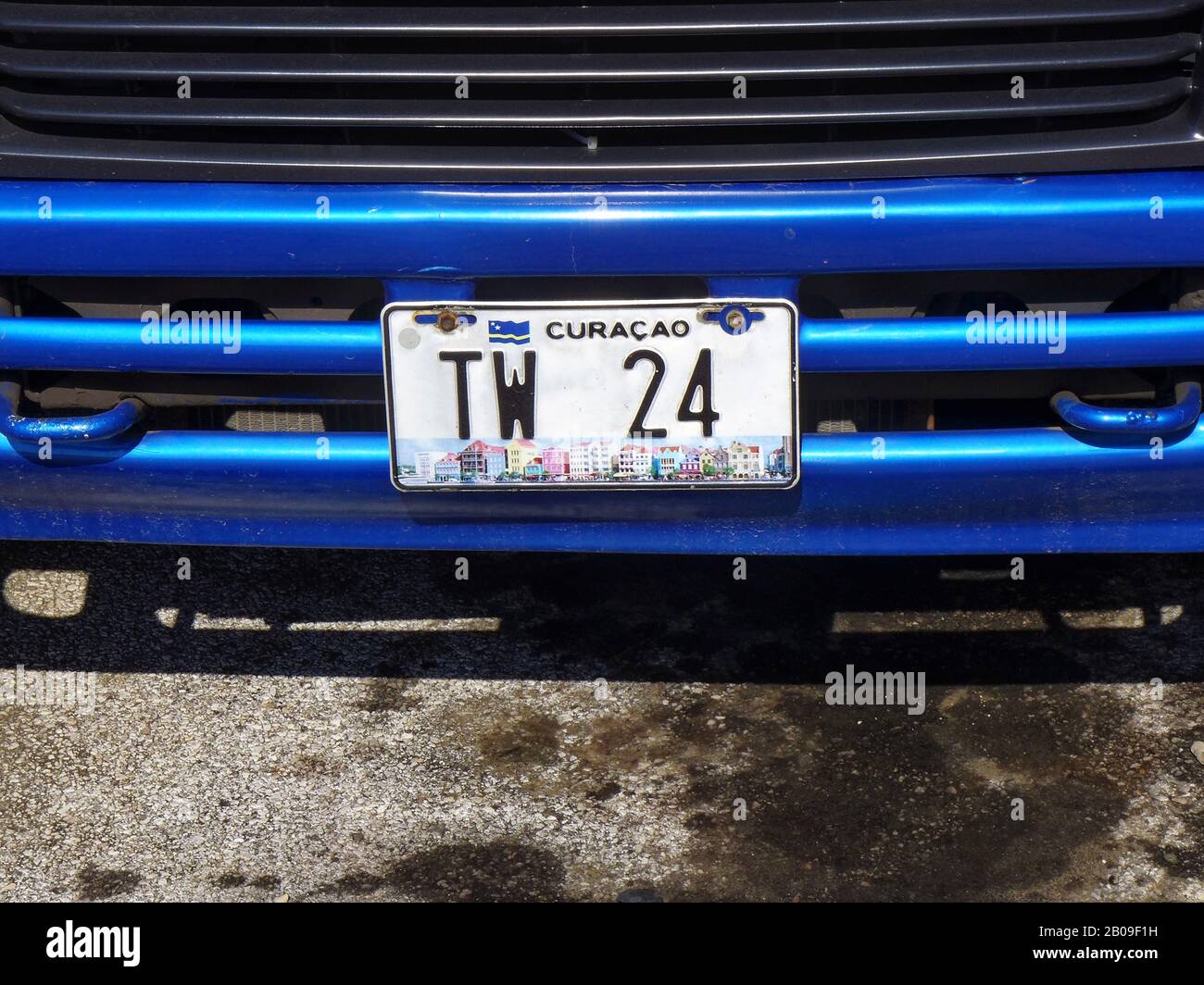 Curacao car licence plate in Curaçao, a Dutch Caribbean island Stock ...