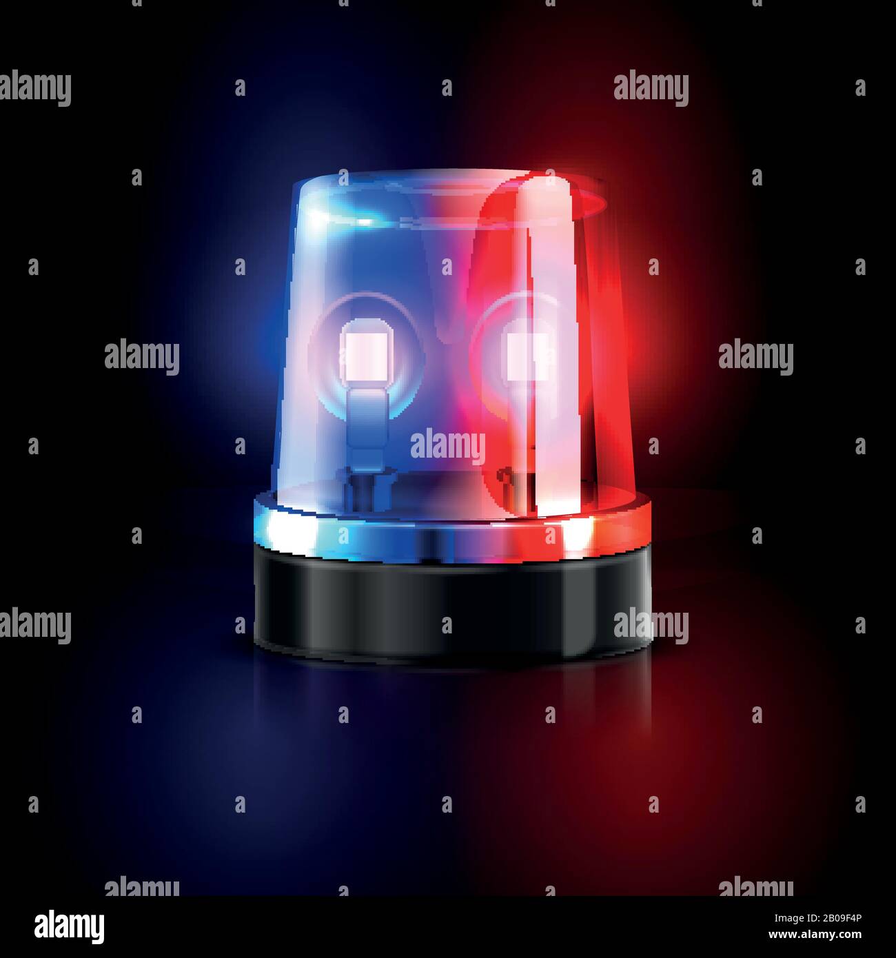 Emergency flashing police siren vector illustration. Police signal ...