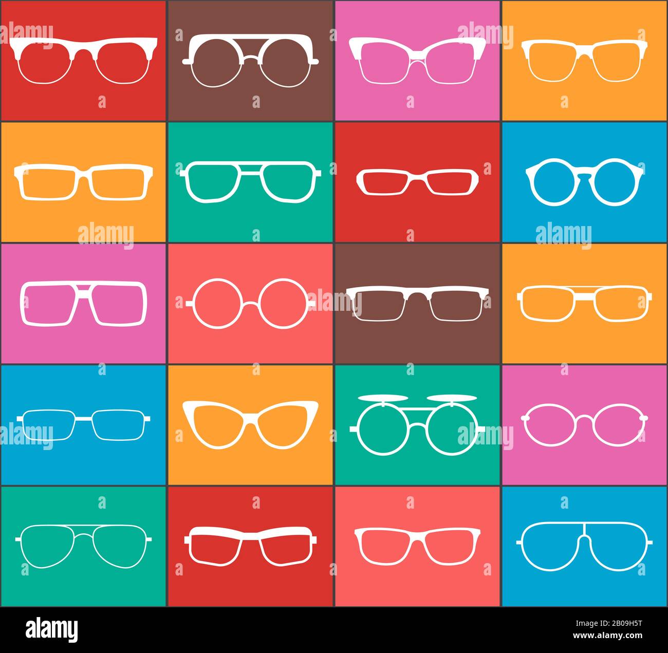 Set of vector glasses colorful icons. Illustration of signs glasses Stock Vector Image & Art - Alamy