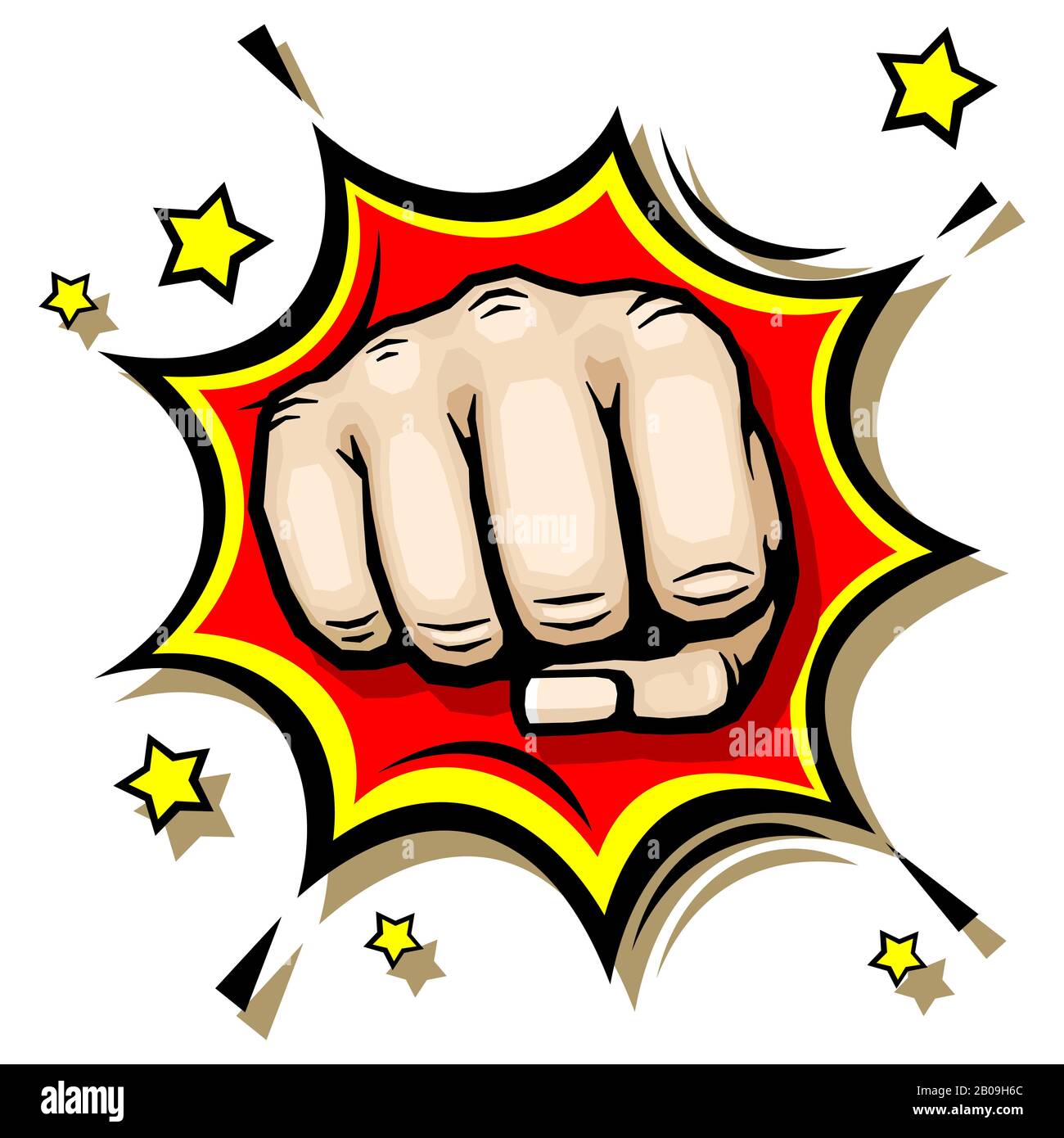 Punching hand with clenched fist vector illustration. Strength and ...