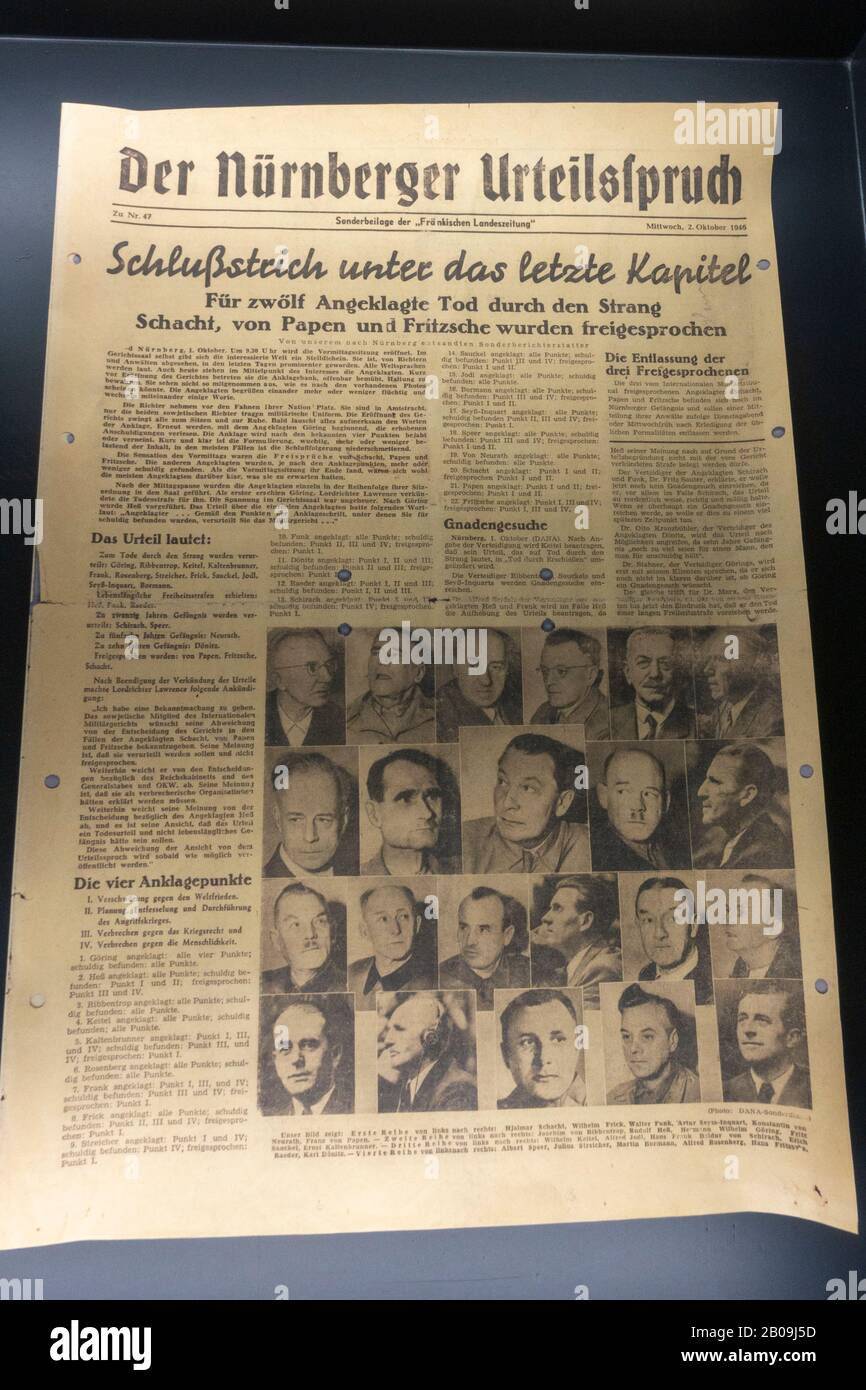 Nuremberg trials front page hi-res stock photography and images - Alamy