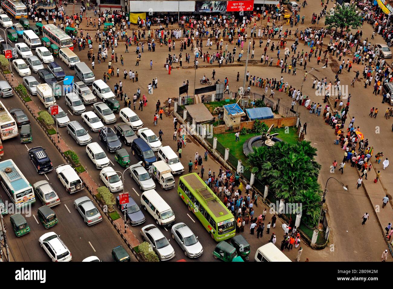 An aerial view of the Farmgate area in Dhaka, during rush hours. Dhaka ...