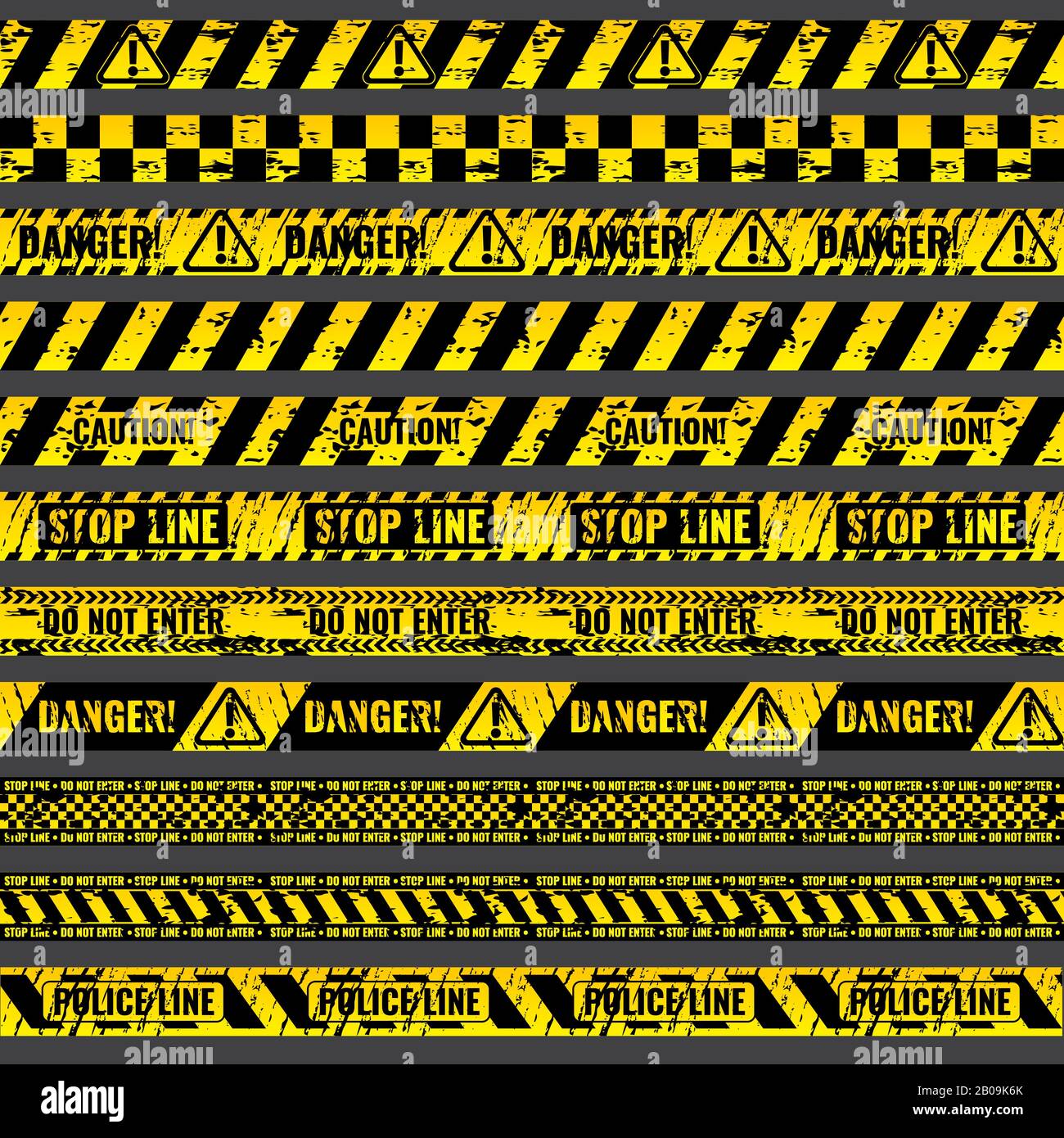 Crime accident scene caution, warning police vector grungy yellow and ...