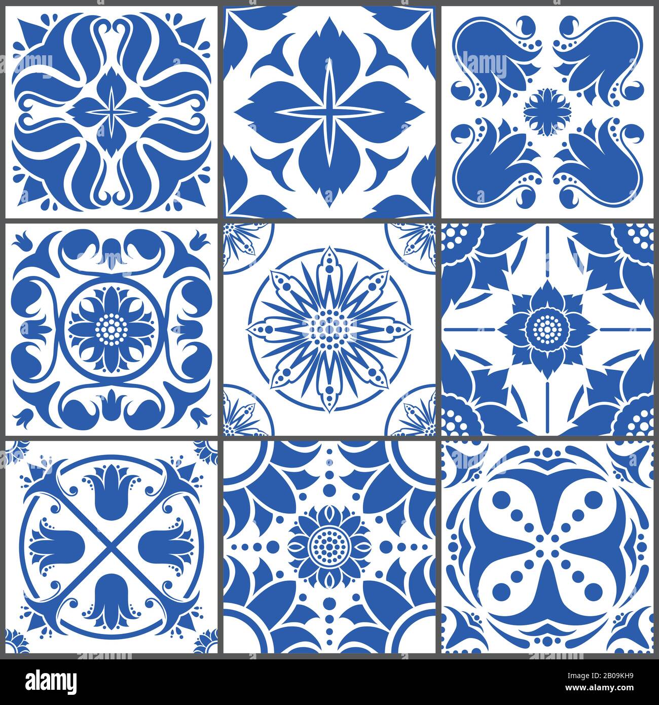 Vintage ceramic tiles vector illustration. Floor seamless design ...