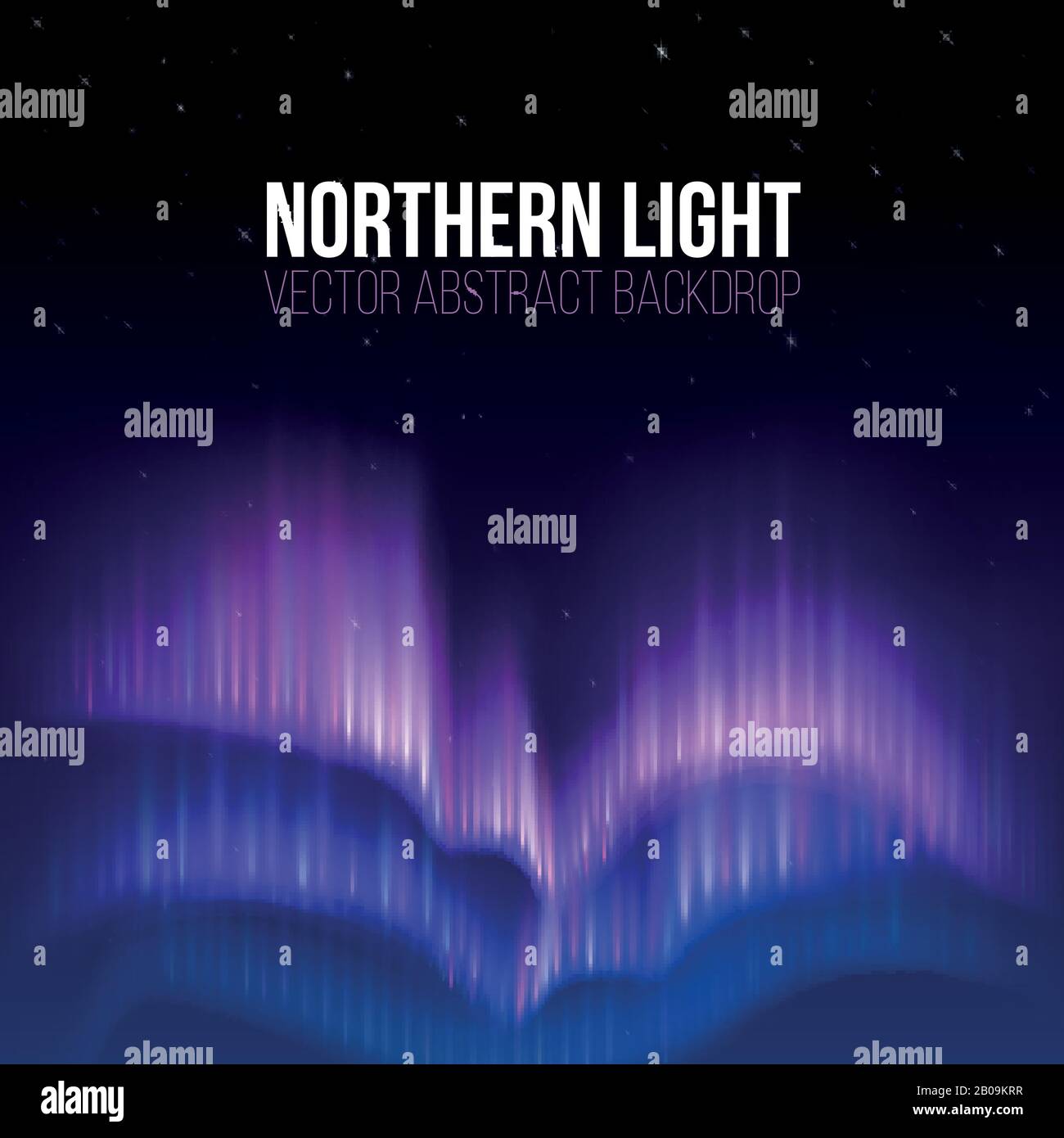 Aurora borealis, northern light winter vector abstract backdrop. Color ...
