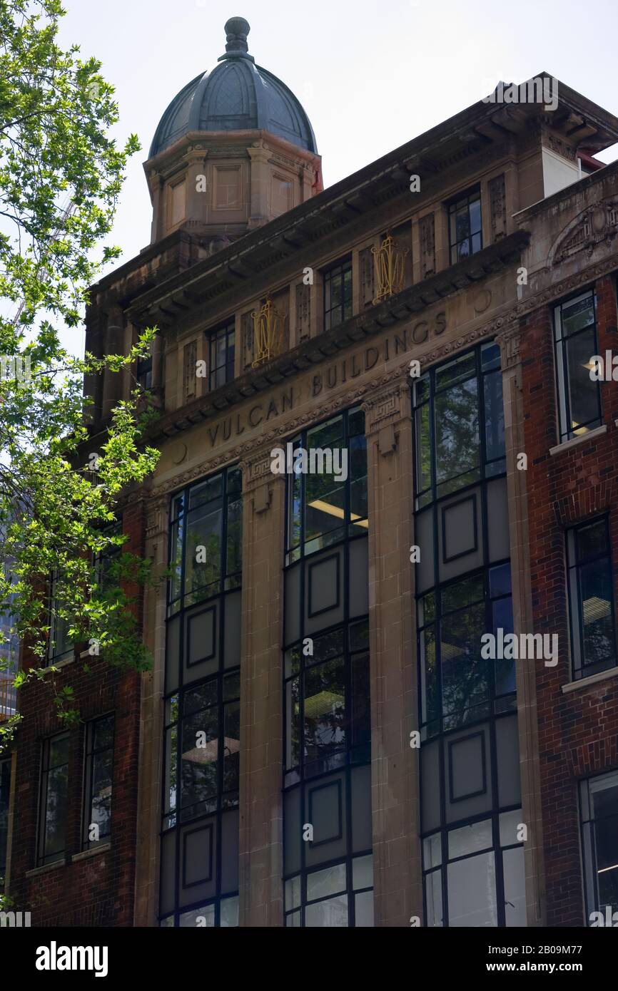 Architectural features of a building in the Auckland CBD, Auckland, New ...