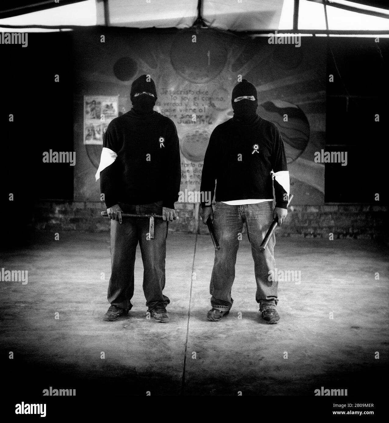 Urban security force at "Oasis" shanty town in Lima, Perú. All members ...