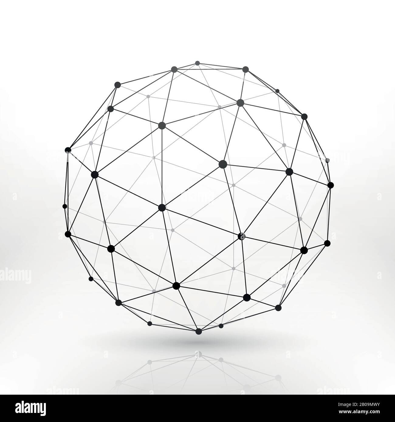 Wireframe globe sphere, connectivity, network tech connection vector concept. Abstract sphere ...