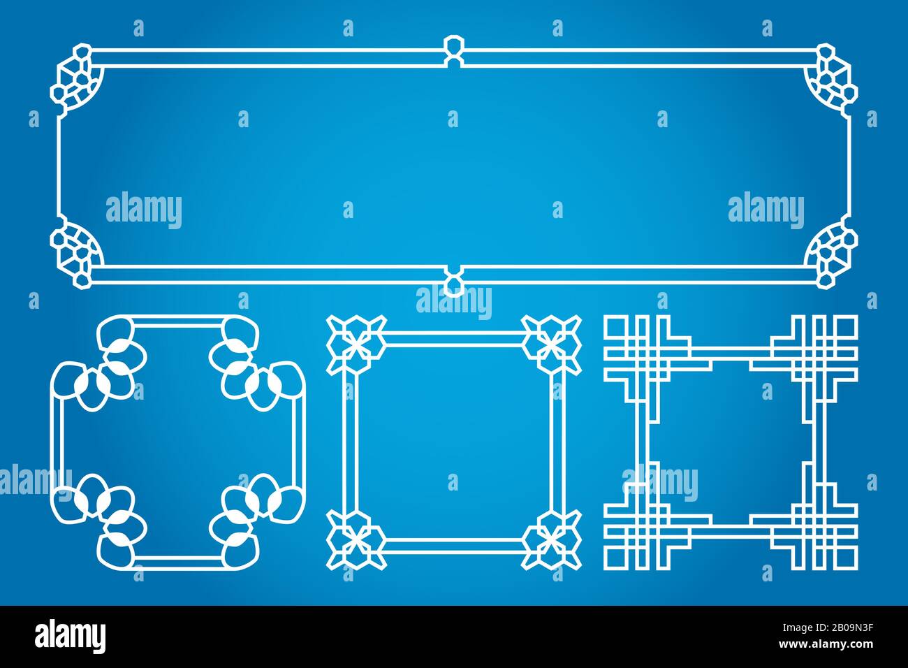 Square and rectangle vector asian, korean, chinese, japanese ...