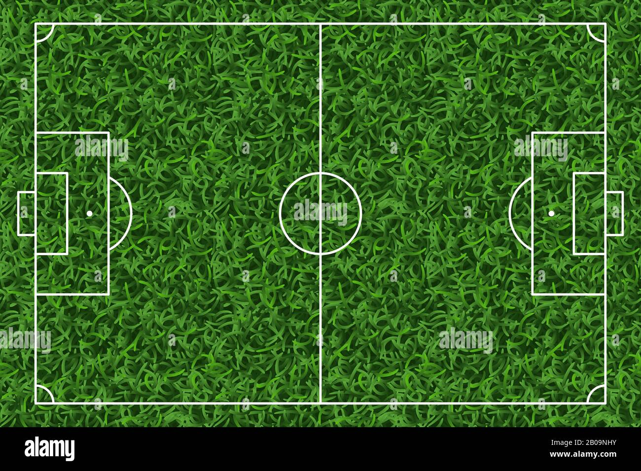 Football, soccer green grass field vector background. Sport field for ...