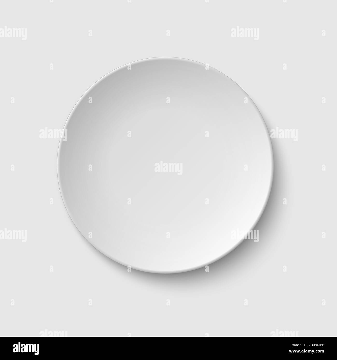 White empty plate. Mockup isolated on white background Stock Vector ...