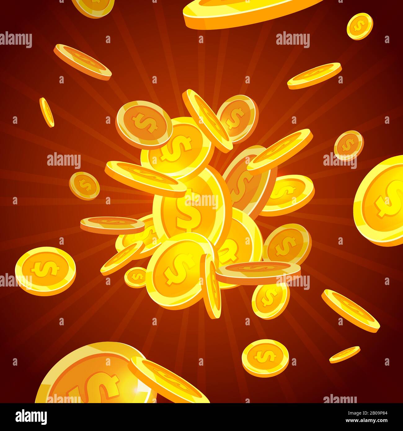 Money, gold coins vector abstract background. Golden coins money ...