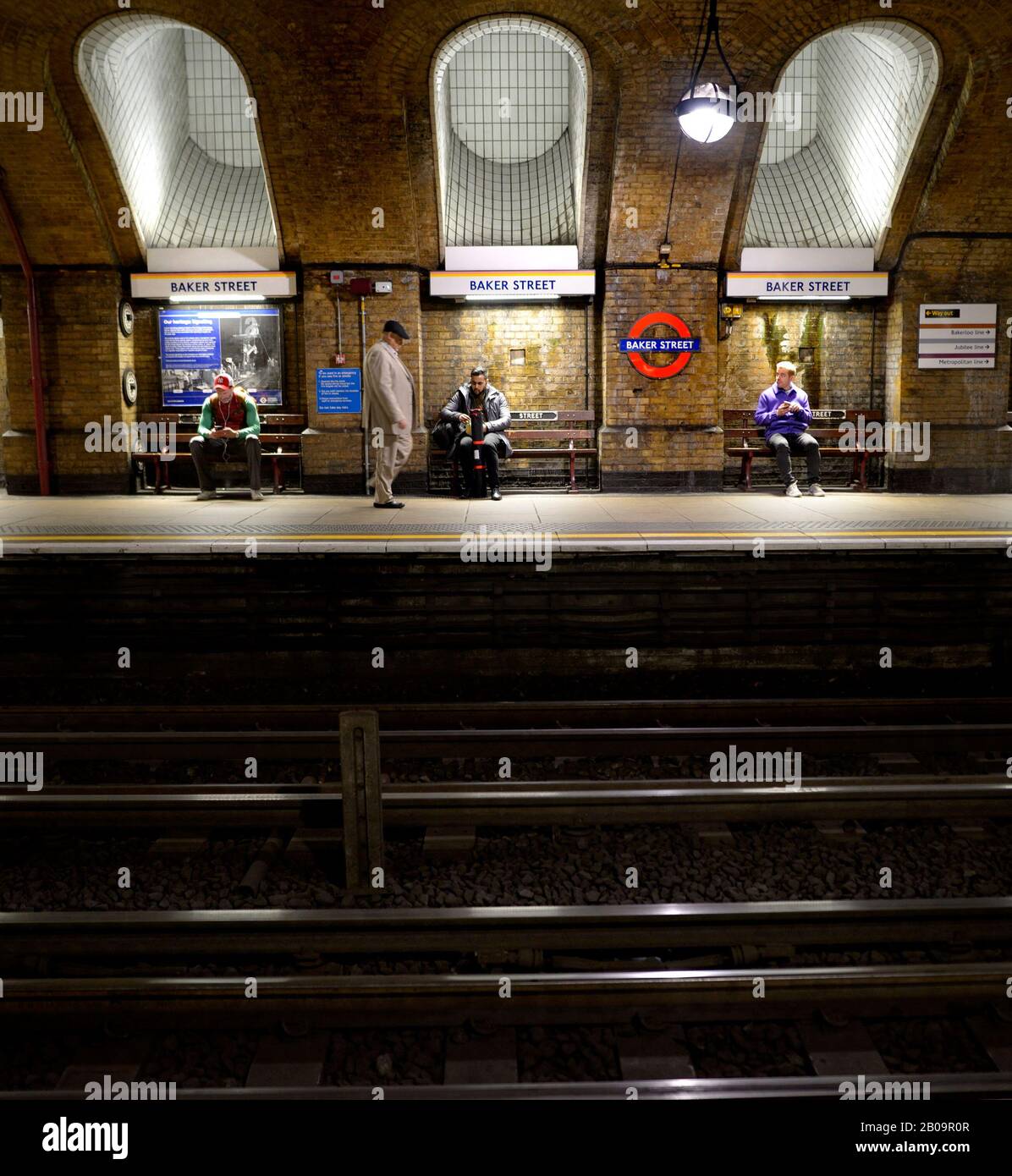 London, England, UK. Baker Street underground station - Cirlce and ...