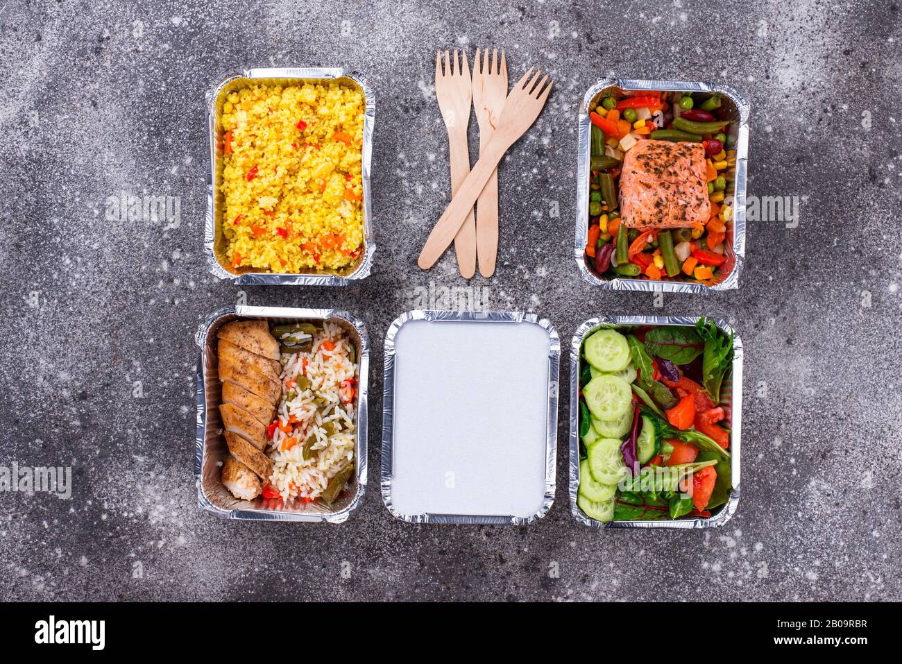 Food delivery concept. Lunch in container Stock Photo - Alamy