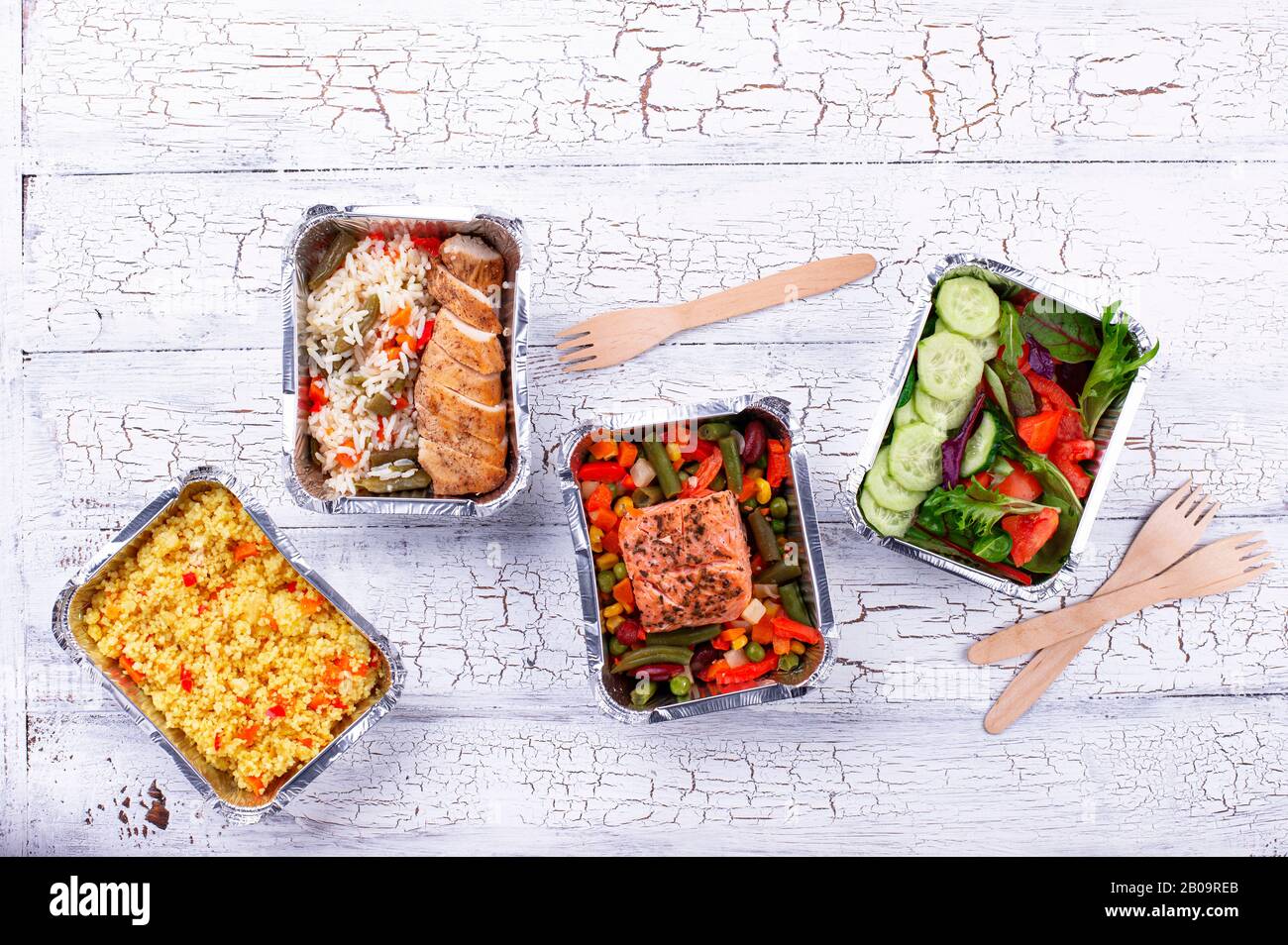Food delivery concept. Lunch in container Stock Photo - Alamy
